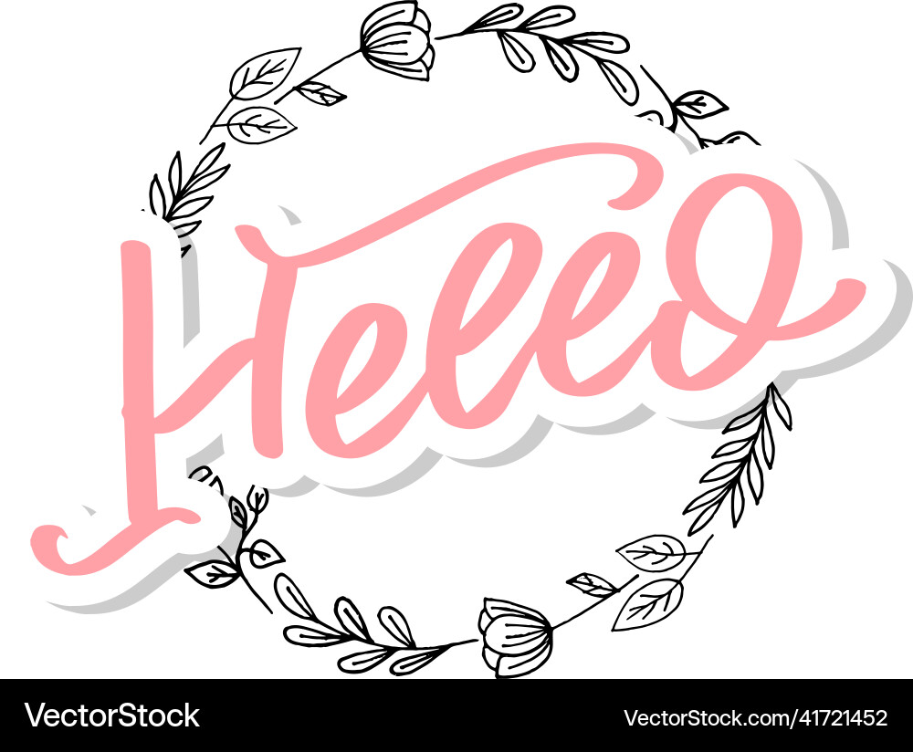 Hello in hand drawn style world lettering Vector Image