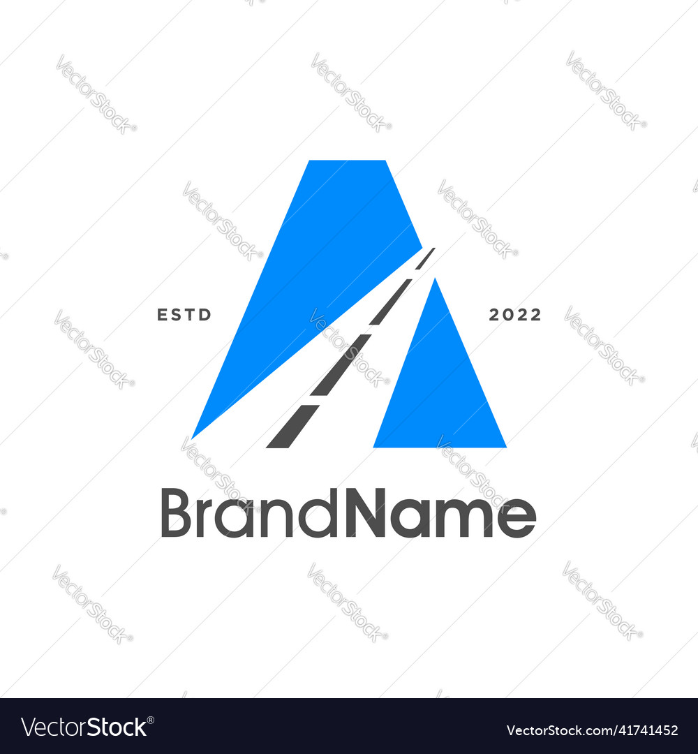 Initial a road Royalty Free Vector Image - VectorStock