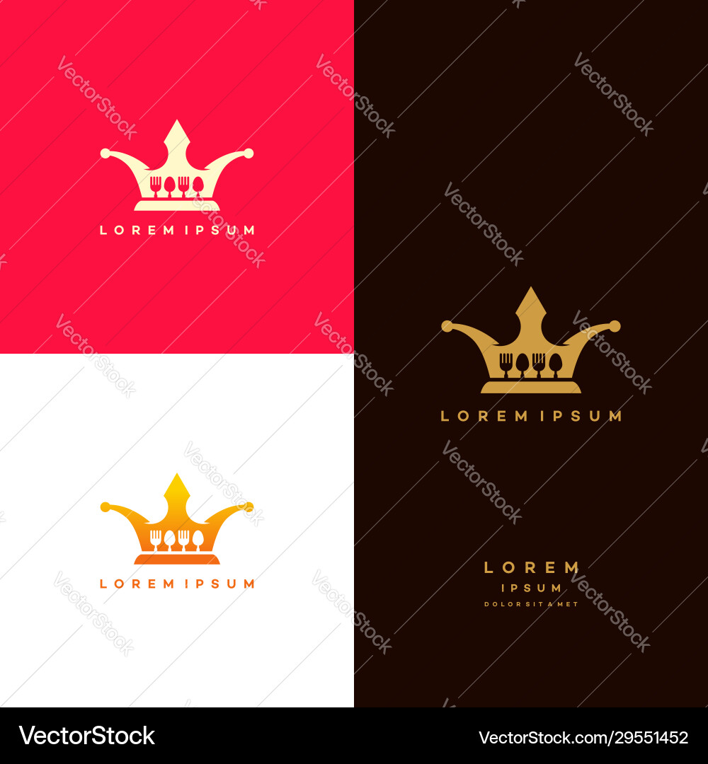 King food logo template design emblem design Vector Image