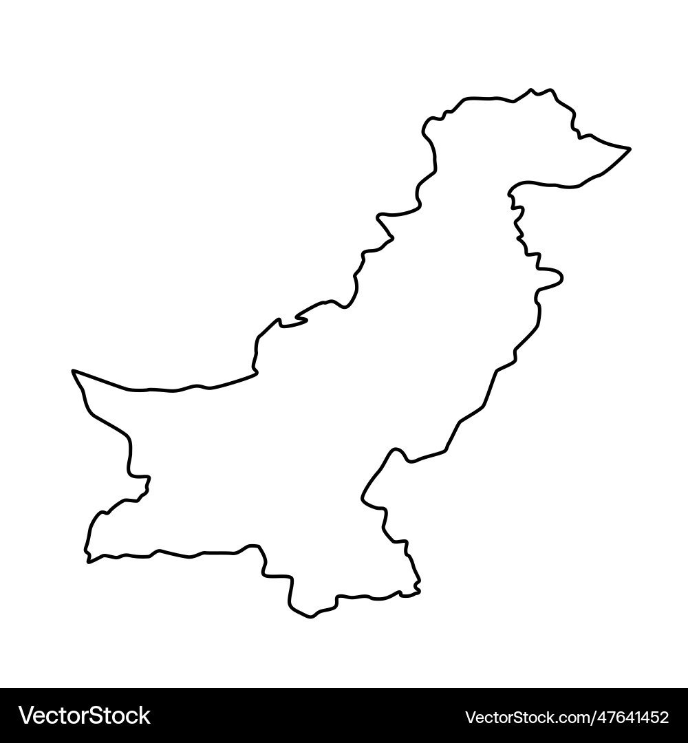 Line map of pakistan Royalty Free Vector Image