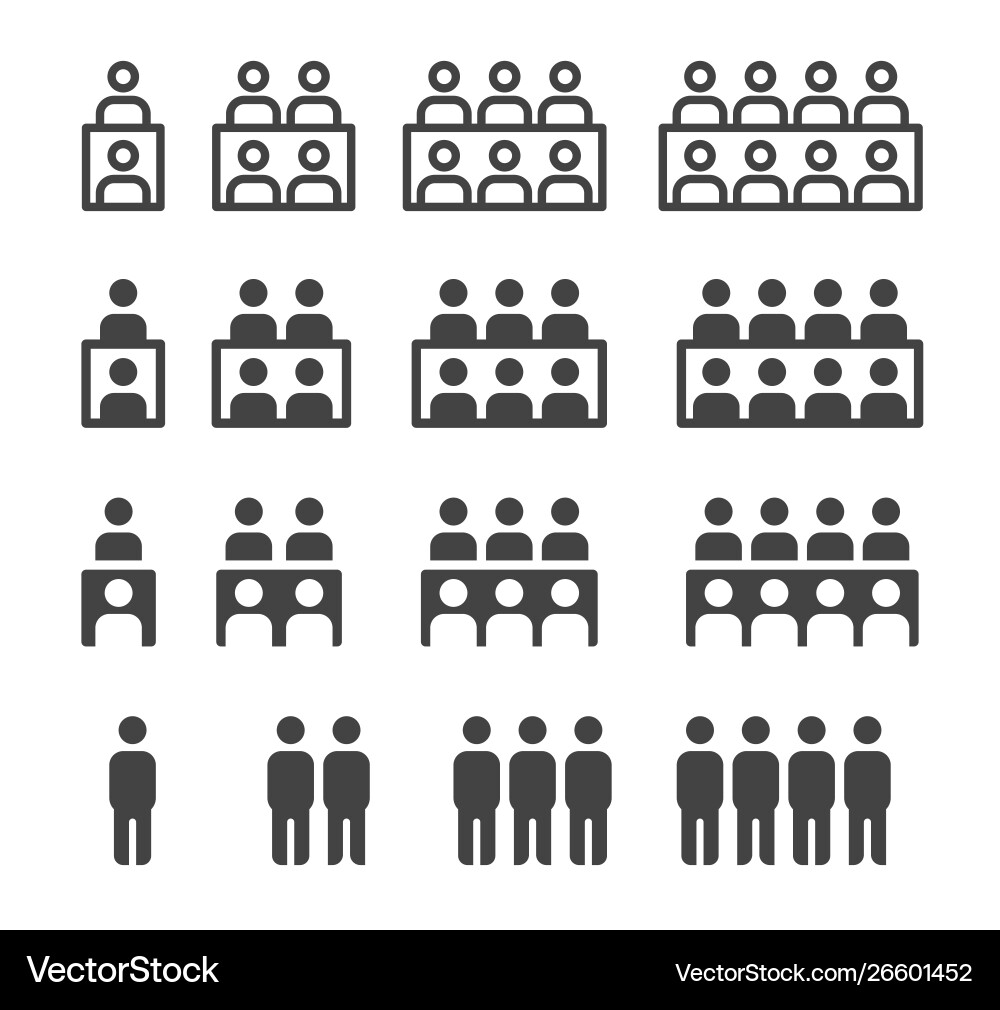 Meeting and conference icon set Royalty Free Vector Image