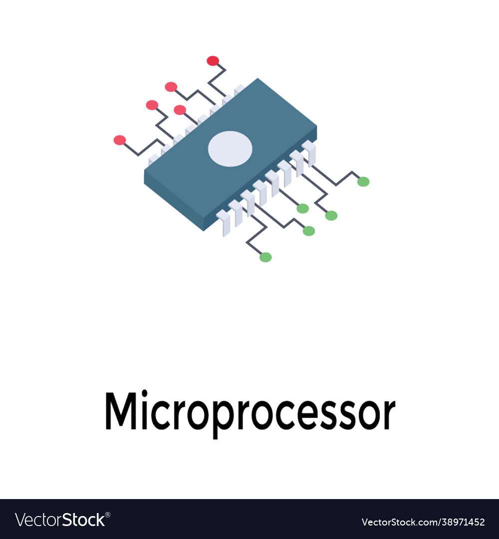 Microprocessor chip Royalty Free Vector Image - VectorStock