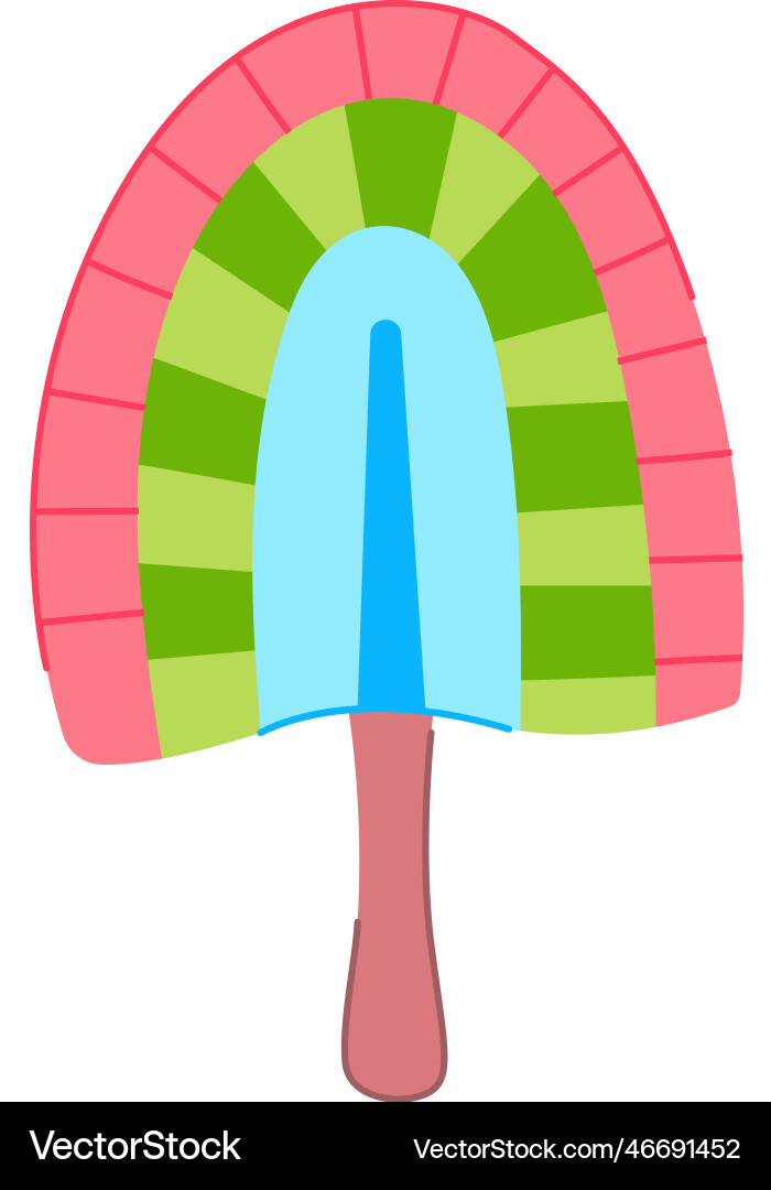 Paper hand fan cartoon Royalty Free Vector Image