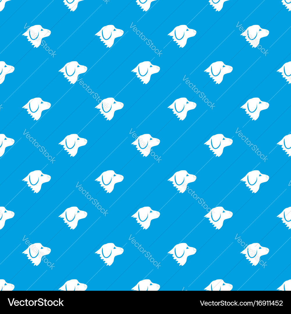 Retriever dog pattern seamless blue Royalty Free Vector