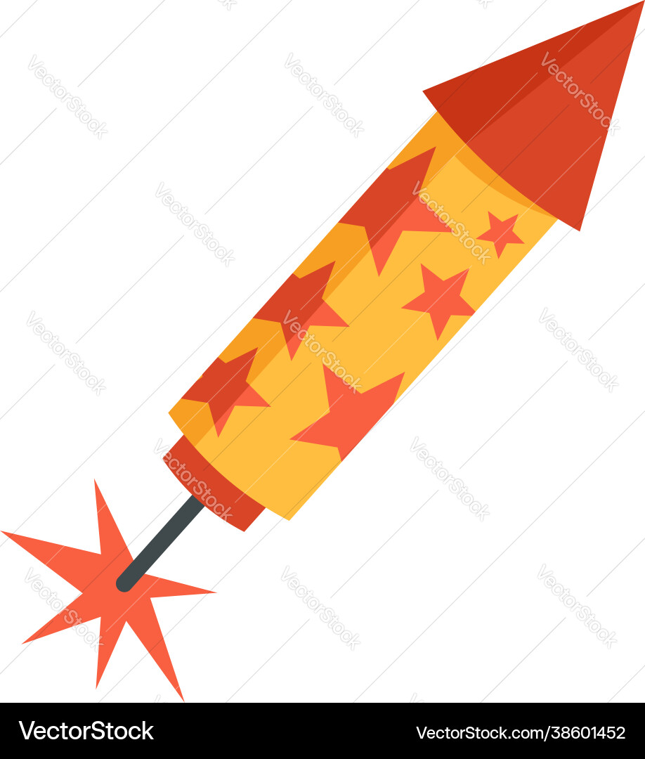 Rocket firework icon flat isolated Royalty Free Vector Image