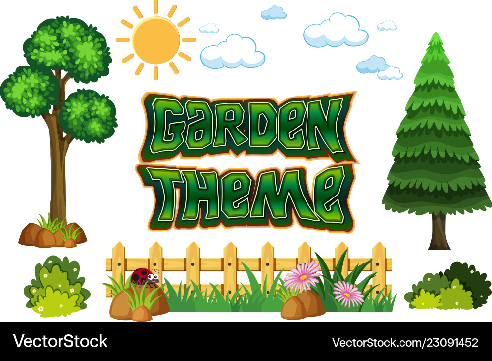 Set of garden theme Royalty Free Vector Image - VectorStock