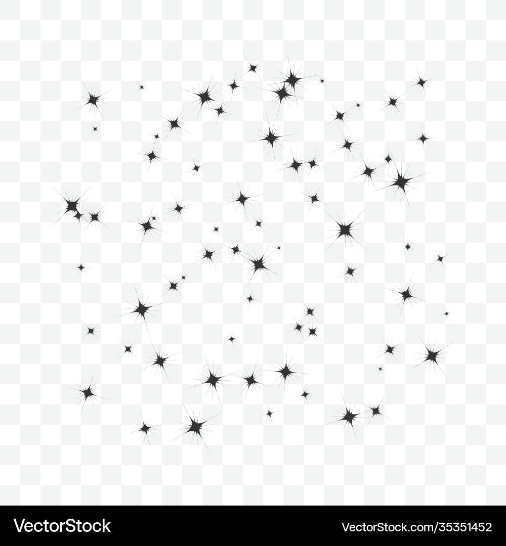 Sparkling stars on sky icon on transparent Vector Image