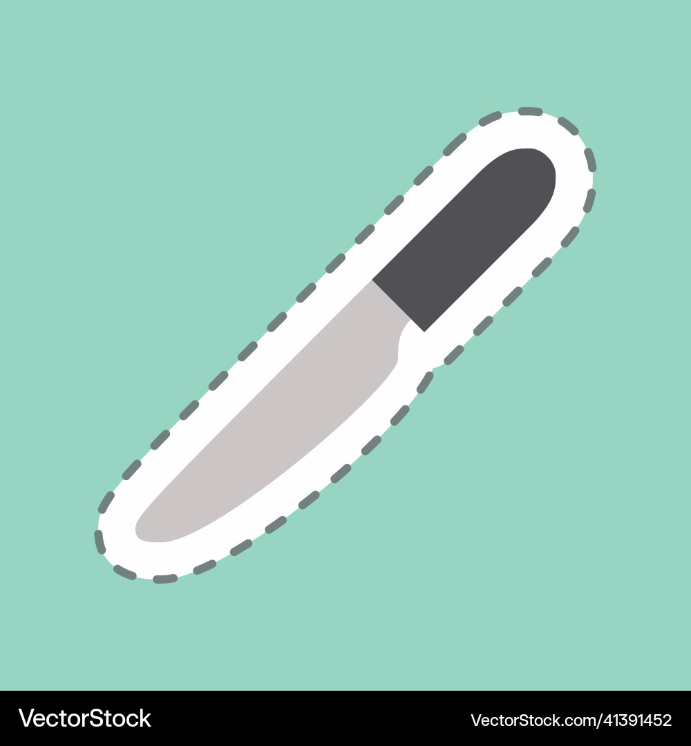 Sticker carving knife - line cut - simple Vector Image