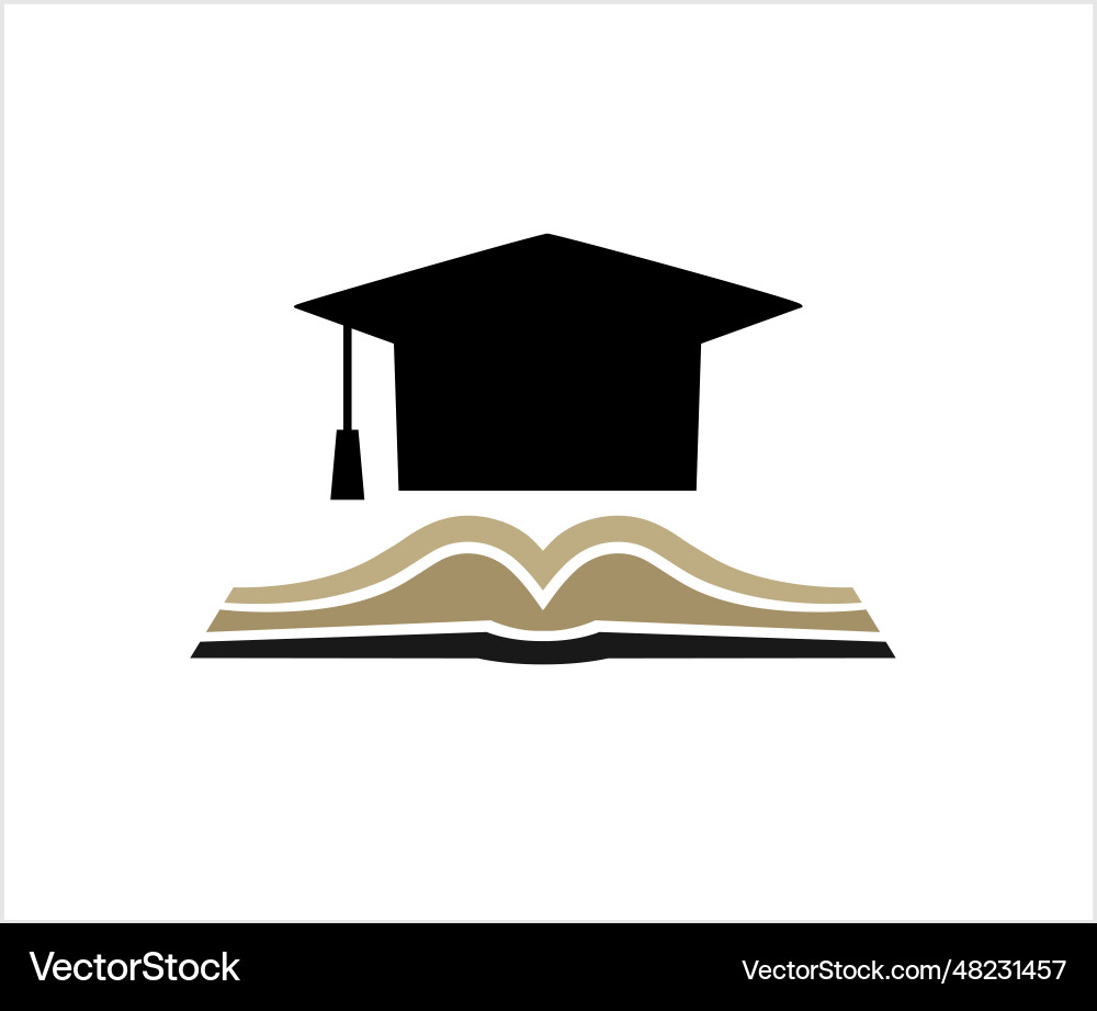 Book graduation hat logo symbol icon design Vector Image