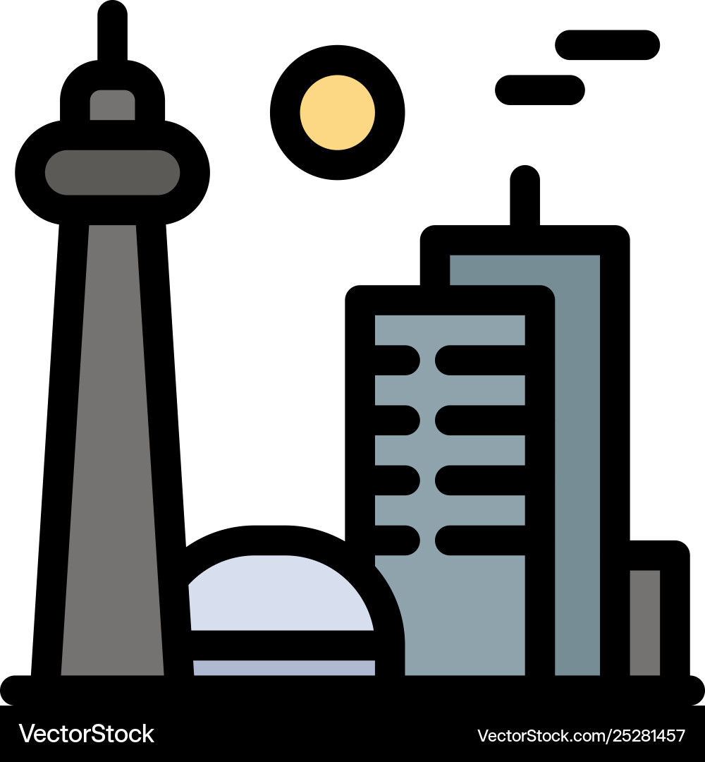 Building canada city famous toronto flat Vector Image