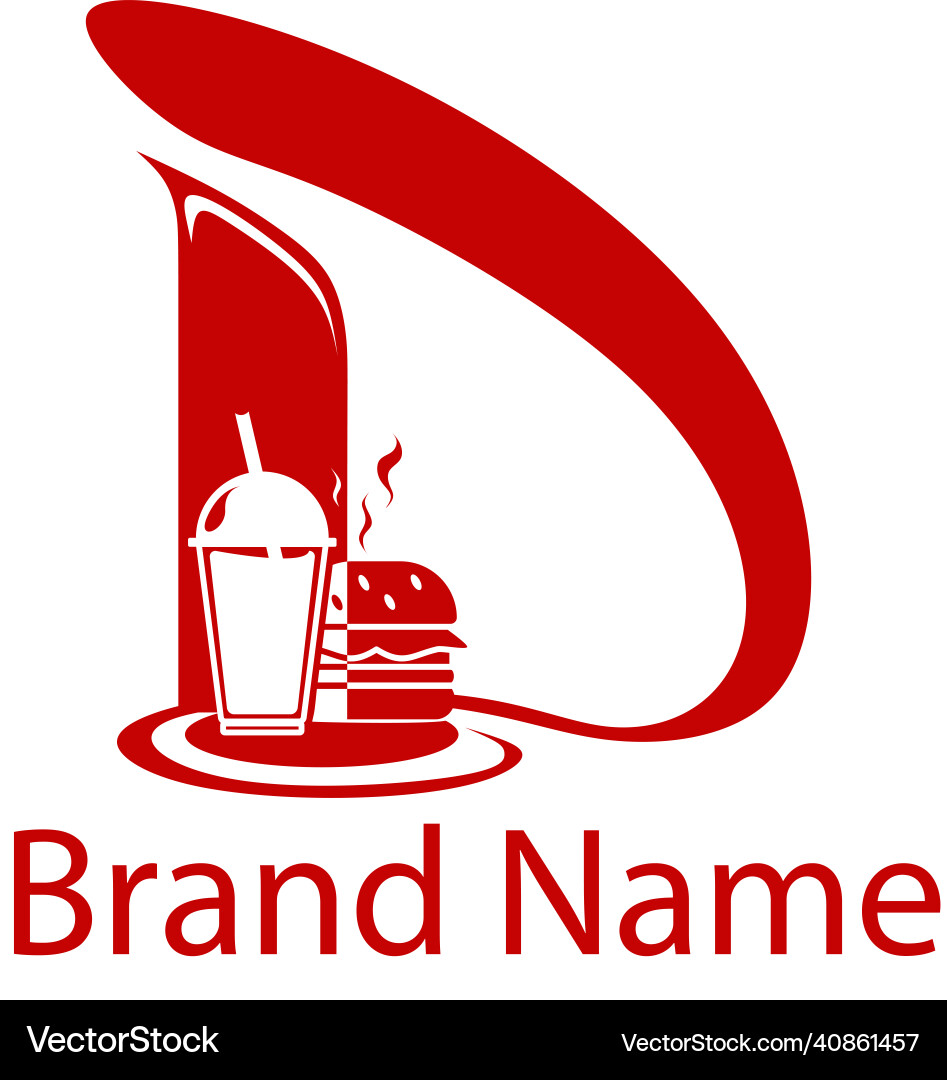 Letter d food logo design template Royalty Free Vector Image