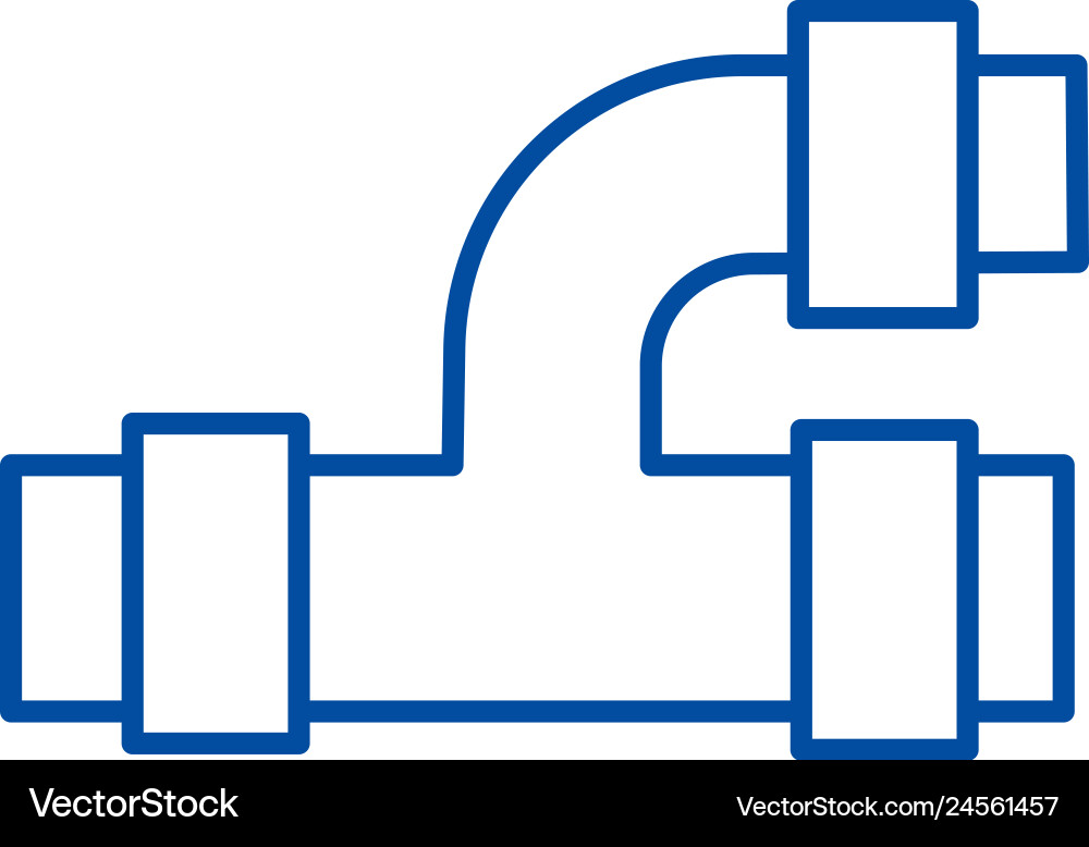 Pipes plumbing line icon concept Royalty Free Vector Image