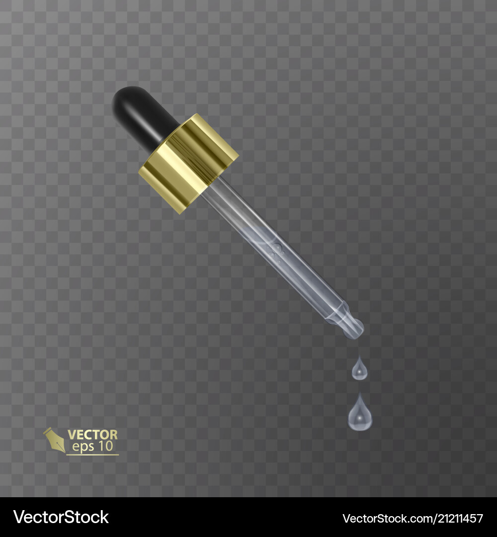 Realistic pipette on the transparent background Vector Image