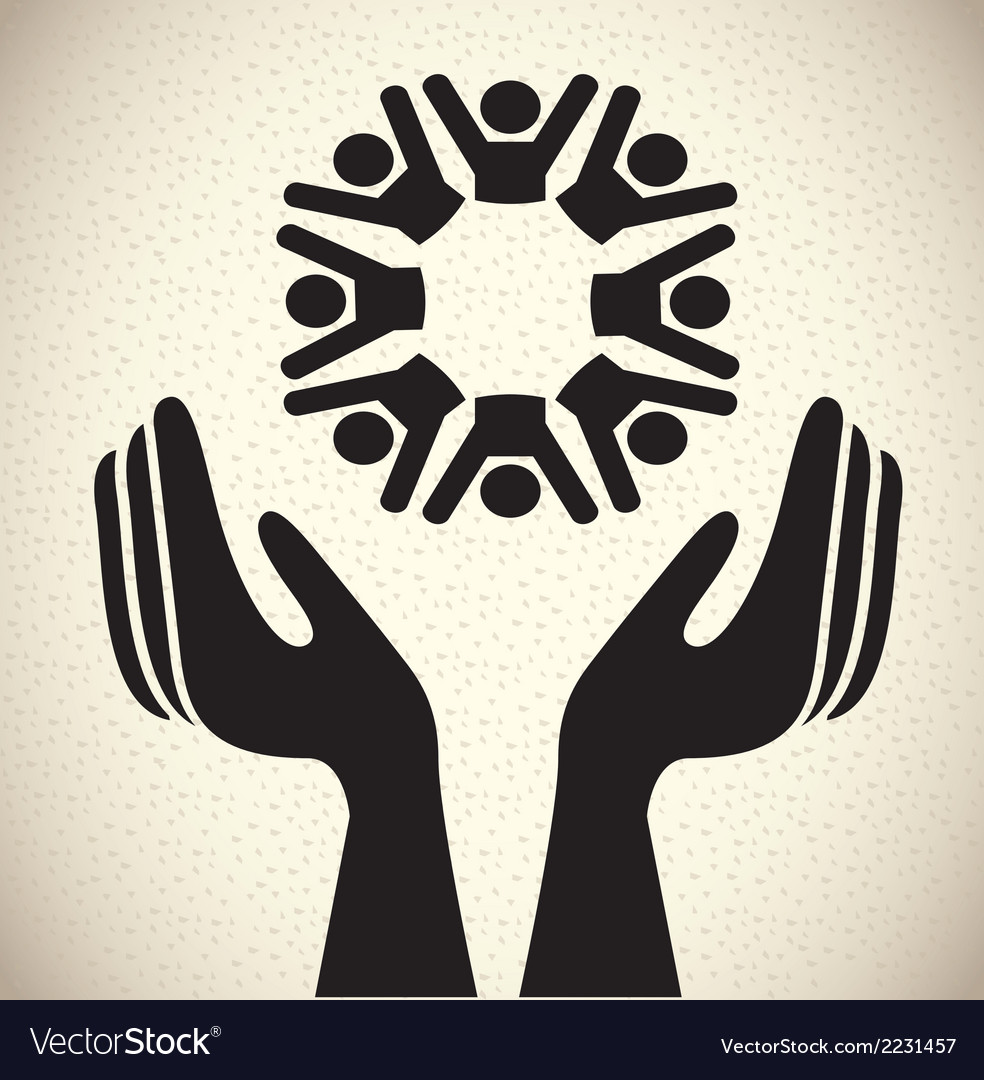 Teamwork design over pattern background Royalty Free Vector