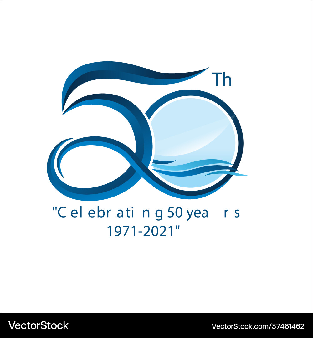 50 th simple logo designs modern for birthday Vector Image