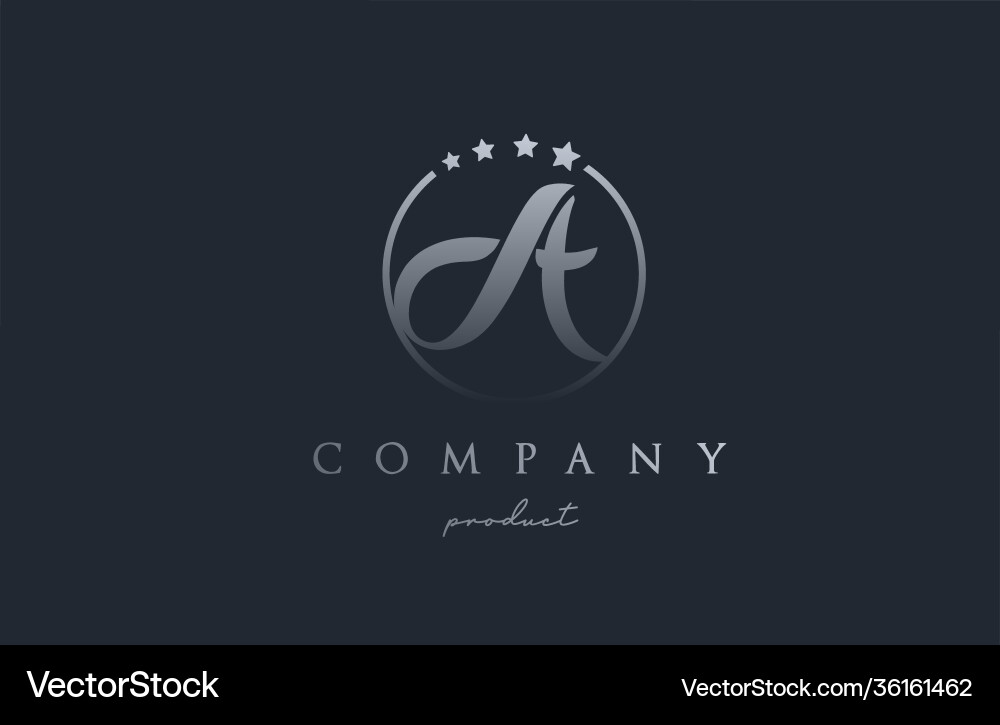 A blue grey alphabet letter logo for corporate Vector Image