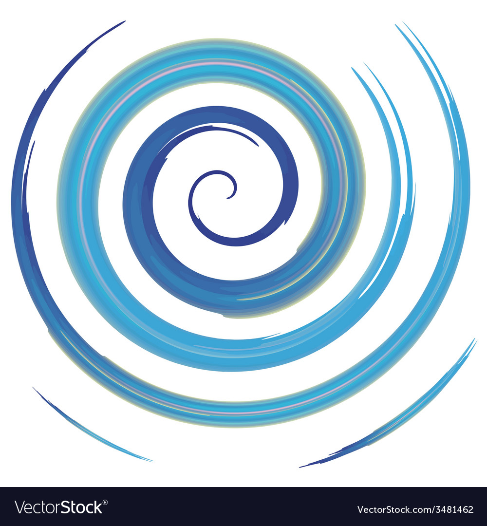 Blue watercolor spiral Royalty Free Vector Image