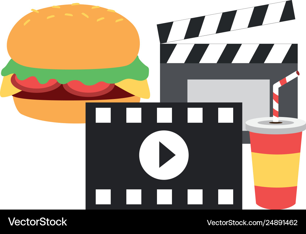 Cinema fast food Royalty Free Vector Image - VectorStock