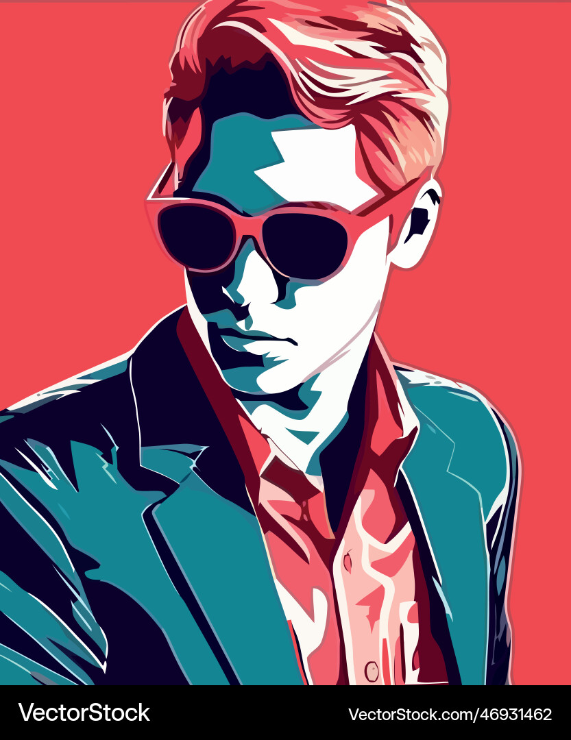 Confident man in suit and sunglasses Royalty Free Vector