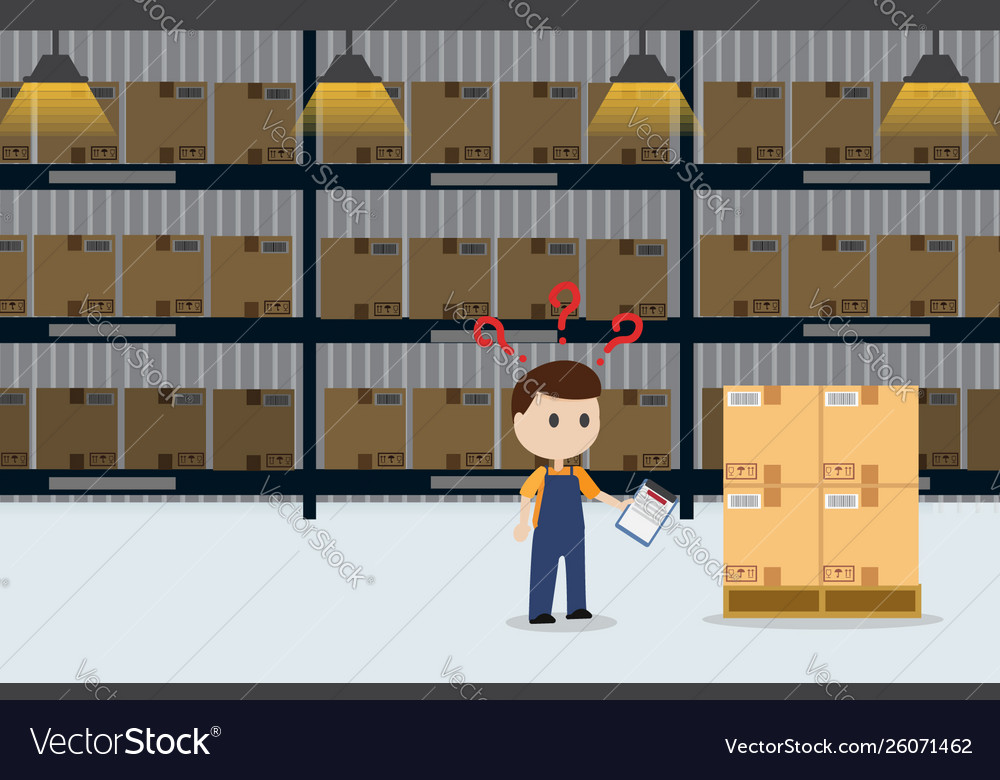 Confused frustrated worker checking stock Vector Image Confused frustrated worker checking stock Vector Image