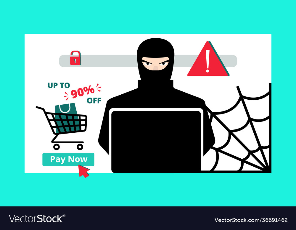 Fake phishing page a scam website hacker who Vector Image