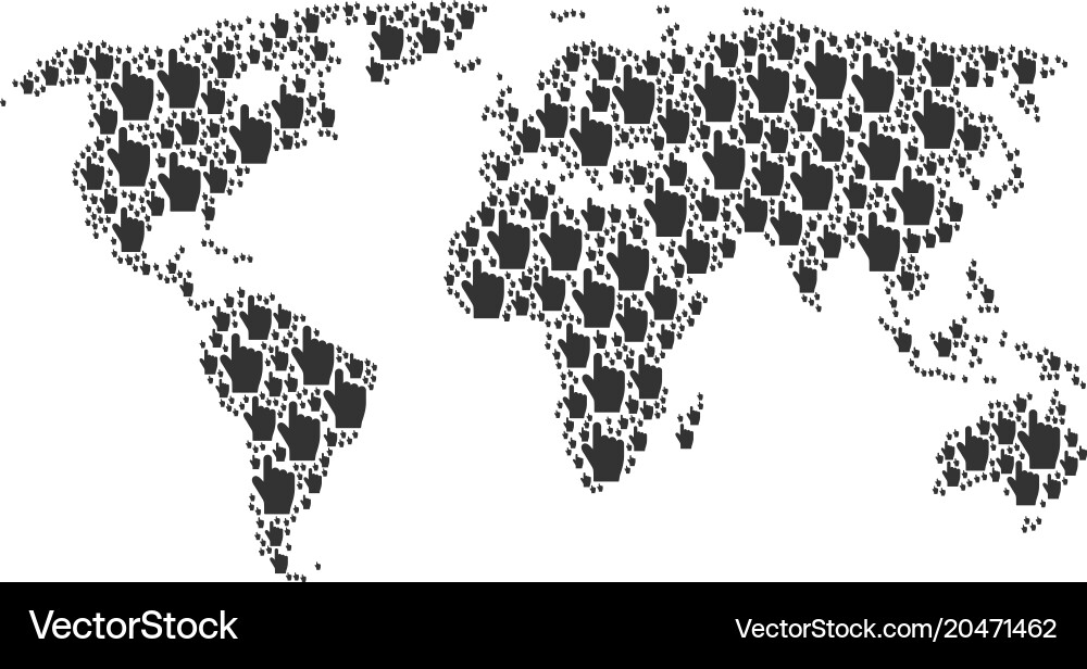 Global atlas pattern of index finger items Vector Image