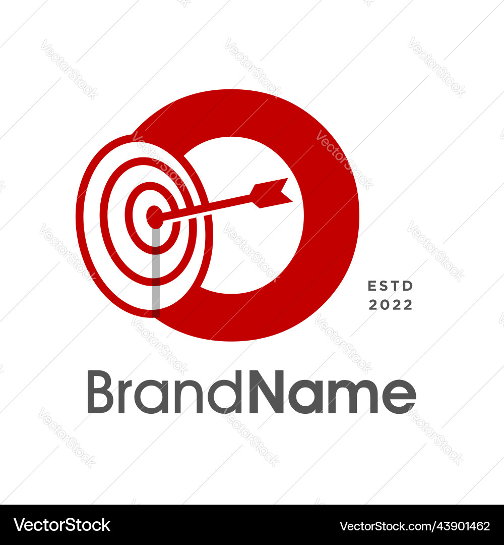 Initial o bow target Royalty Free Vector Image