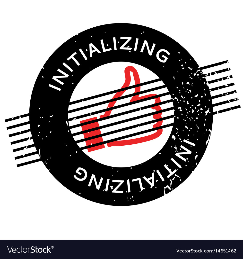 Initializing rubber stamp Royalty Free Vector Image