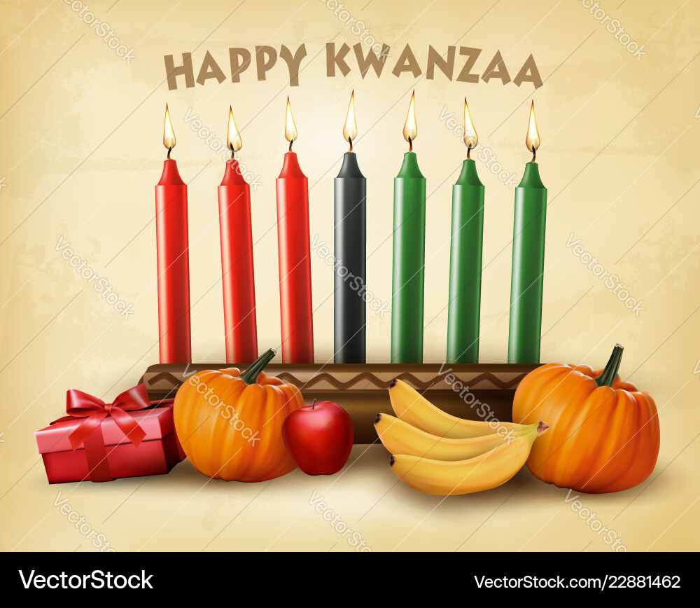Kwanzaa holiday background with old paper Vector Image