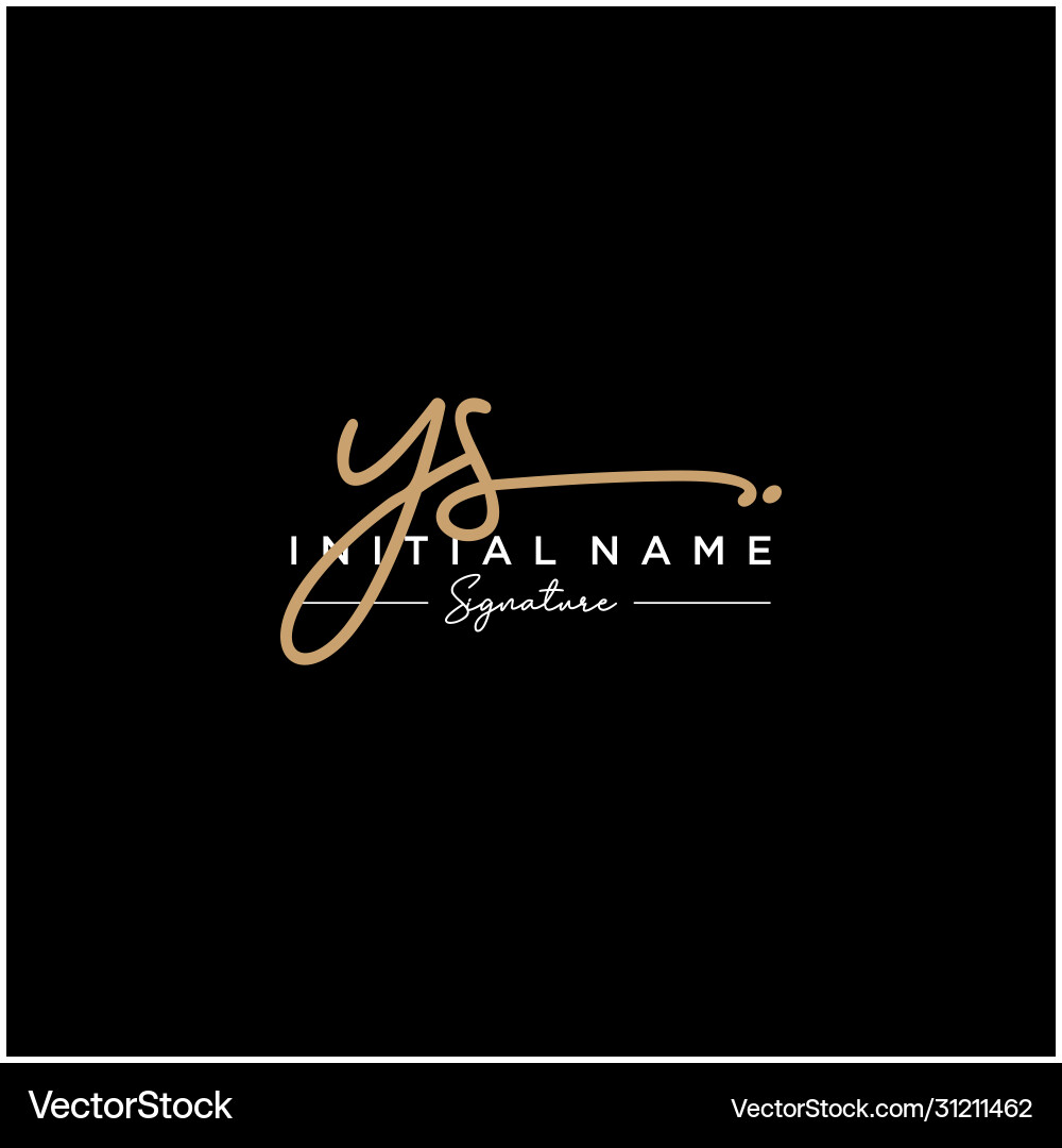 Letter ys signature logo template Royalty Free Vector Image