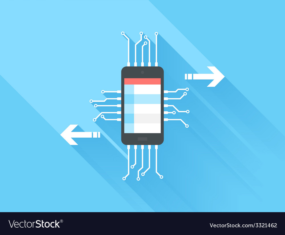 Mobile data processing Royalty Free Vector Image