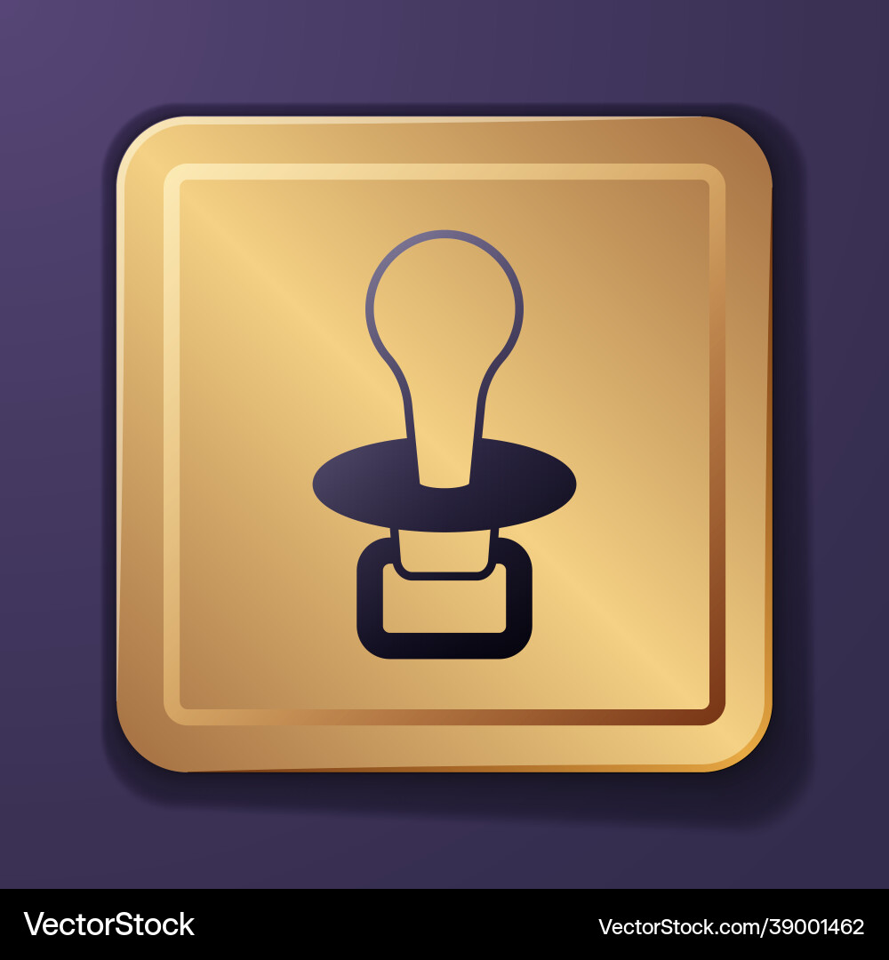 Purple baby dummy pacifier icon isolated Vector Image