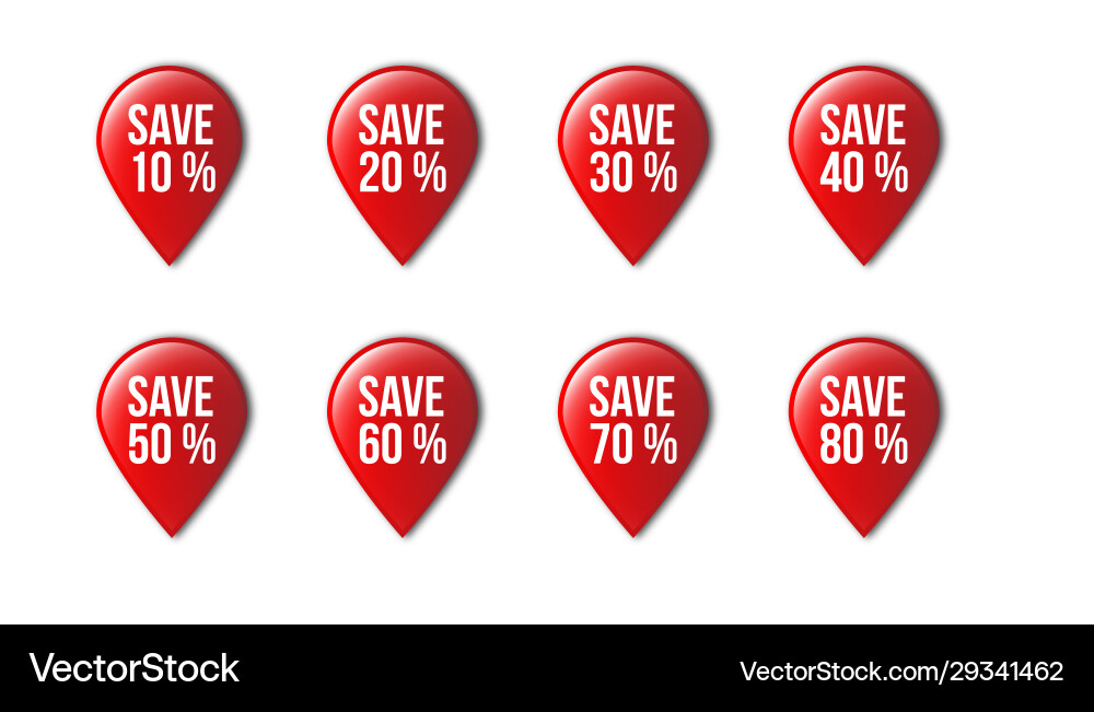 Save discount badge web banner design discount Vector Image