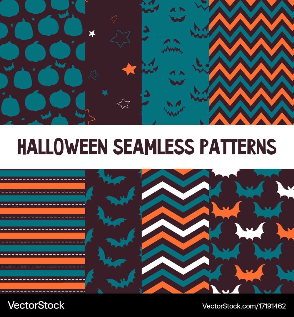Set of halloween background collection Royalty Free Vector