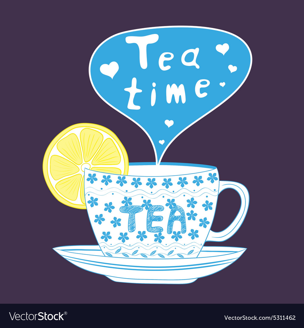 Tea cup Royalty Free Vector Image - VectorStock