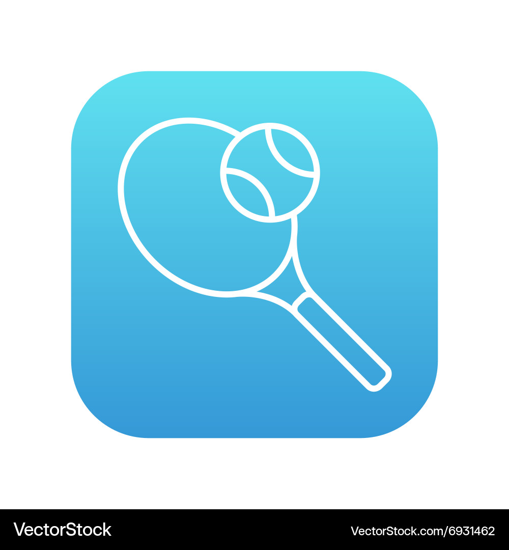 Tennis racket and ball line icon Royalty Free Vector Image