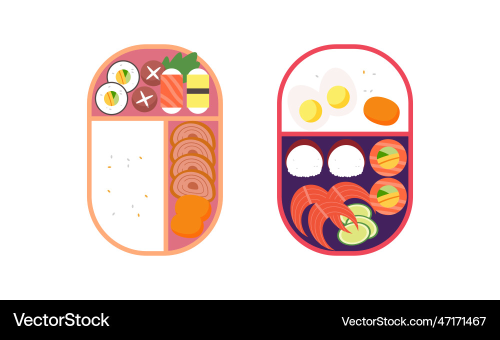 Bento box logo japanese lunch box Royalty Free Vector Image