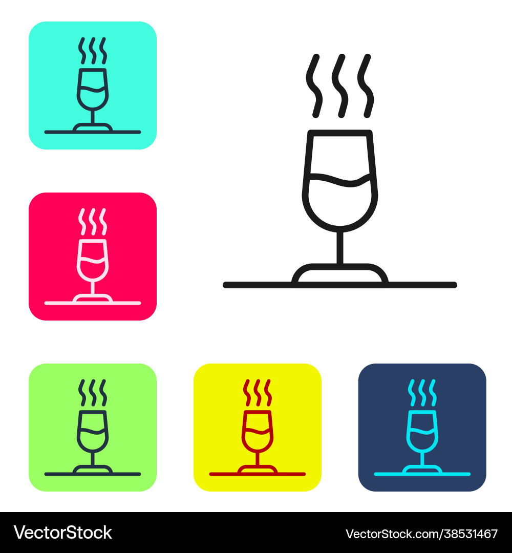Black line wine tasting degustation icon isolated Vector Image
