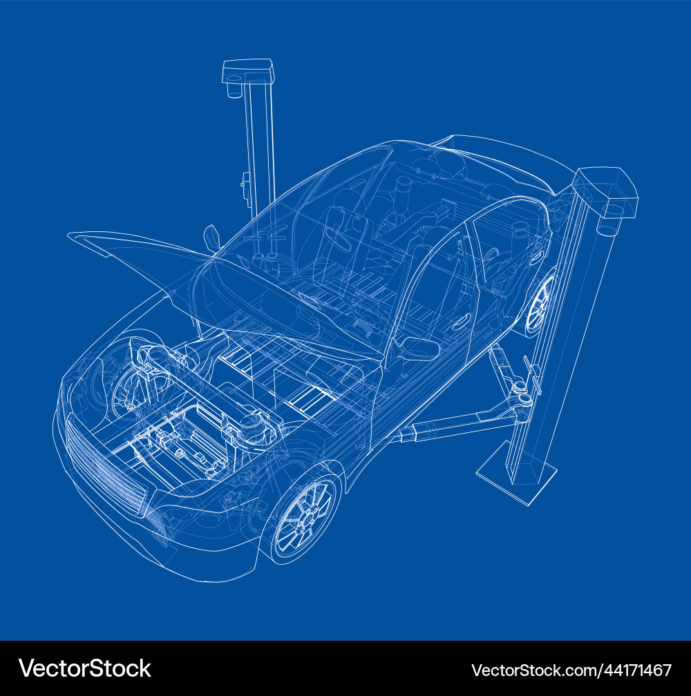 Car lift stand tower with Royalty Free Vector Image