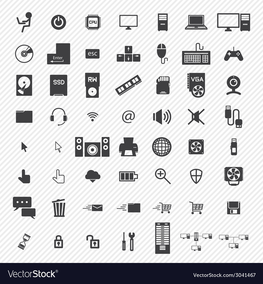 Computer icons set Royalty Free Vector Image - VectorStock