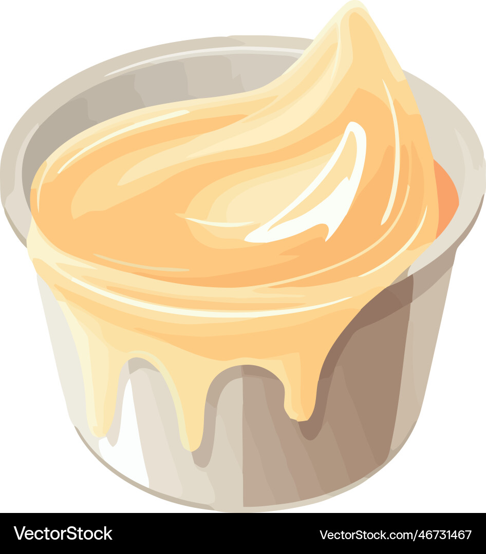 Gourmet sour cream in a bowl Royalty Free Vector Image