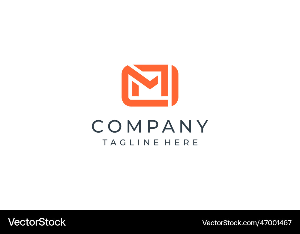 Letter m square geometry company logo Royalty Free Vector