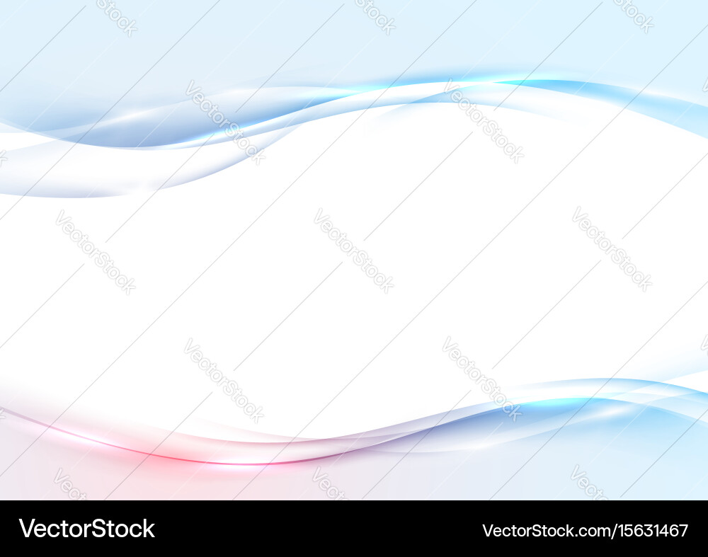 Modern abstract swoosh wave border red and blue Vector Image