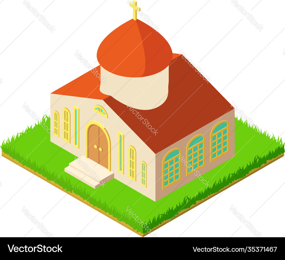 Orthodox church icon isometric style Royalty Free Vector