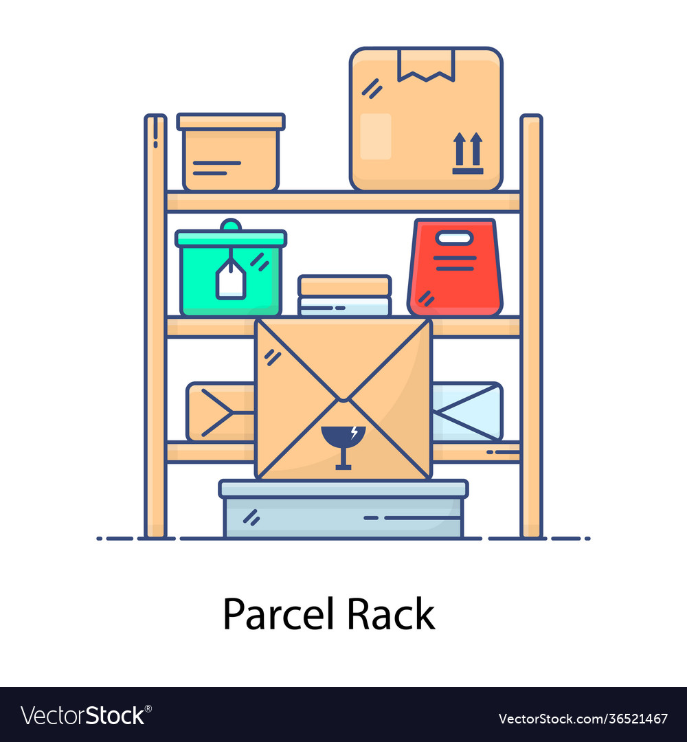 Parcel racks Royalty Free Vector Image - VectorStock
