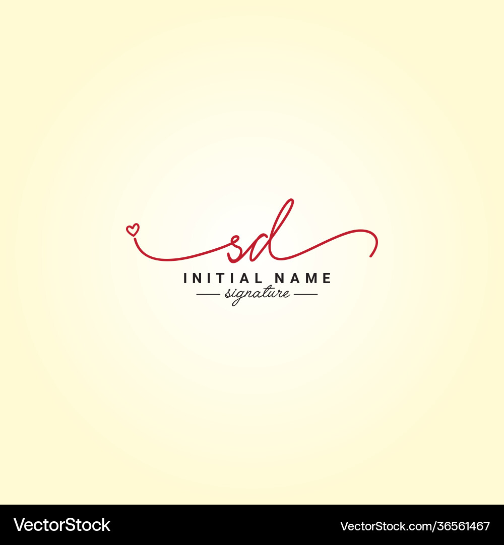 Sd signature logo - handwritten logo Royalty Free Vector