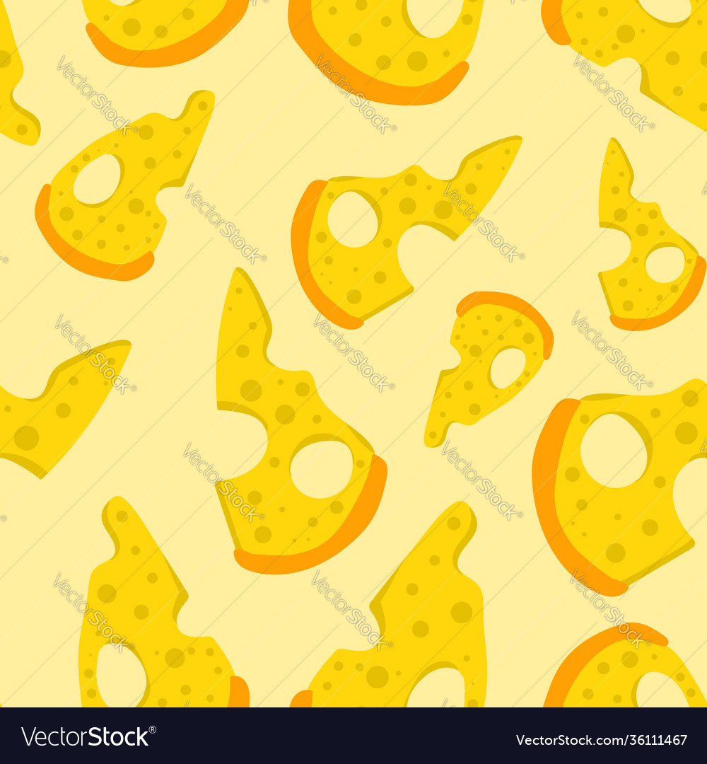 Seamless pattern cheese Royalty Free Vector Image