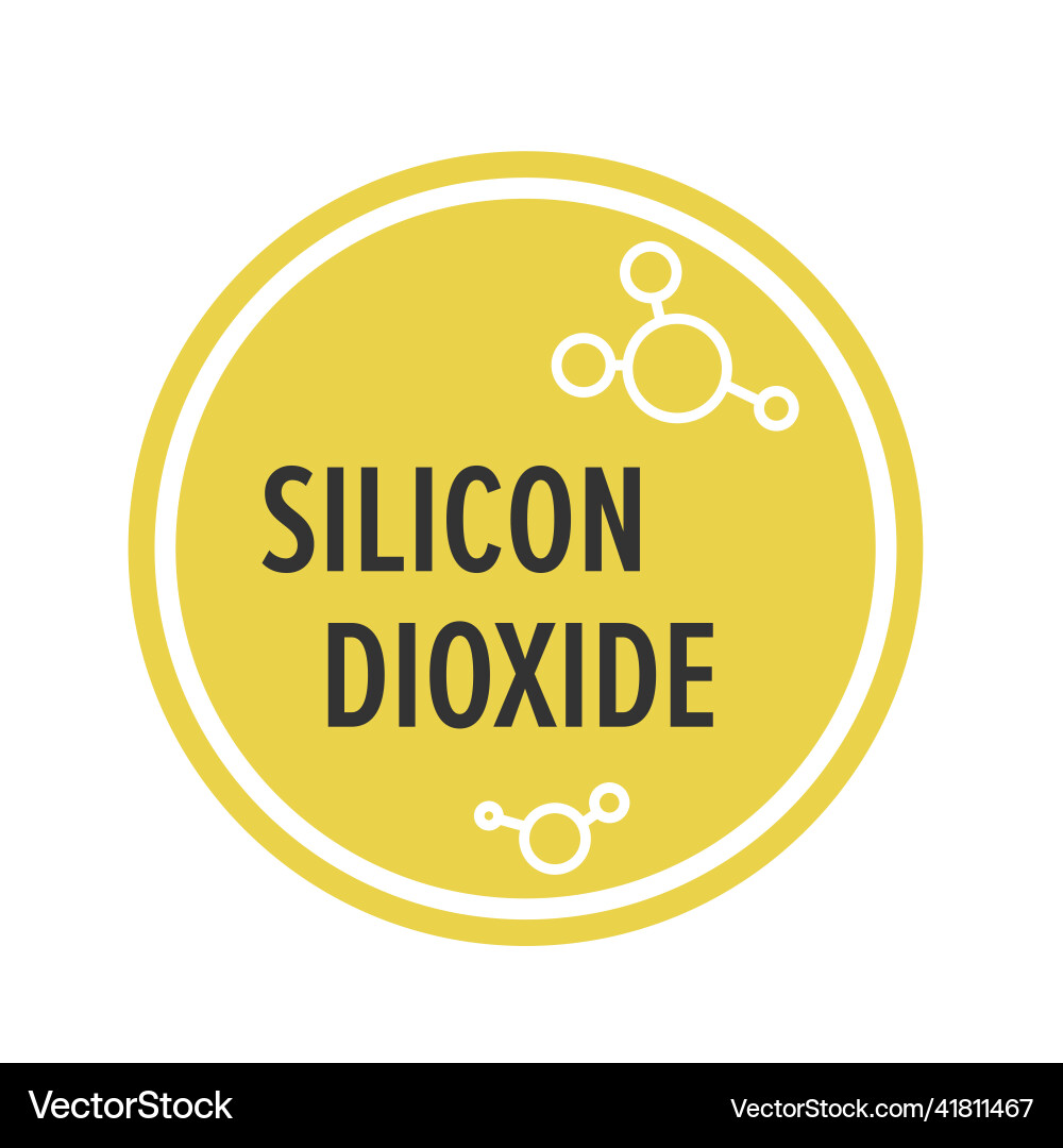 Silicon dioxide in baking mix product sticker Vector Image