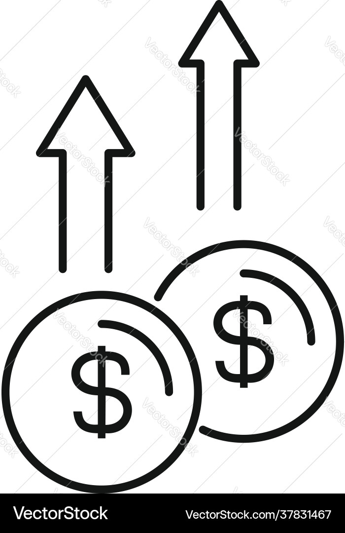 Take money coins icon outline style Royalty Free Vector