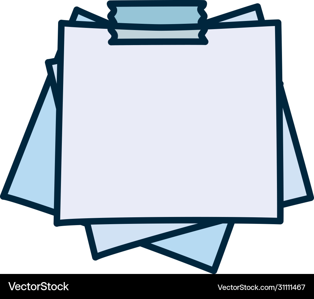 Tape with notes icon line and fill style Vector Image